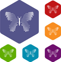Butterfly with dot wings icon simple style Vector Image