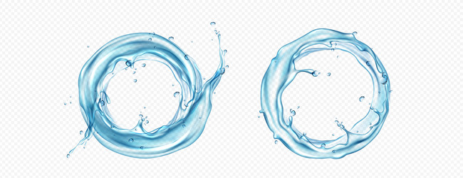 Water circle splash round swirl realistic Vector Image