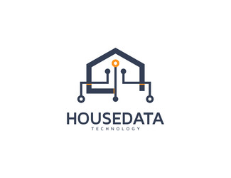 Technology science logo with data concept Vector Image