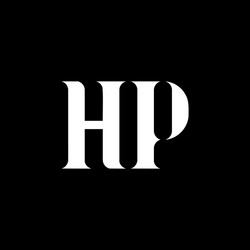 Hp logo h p design white letter hph Royalty Free Vector