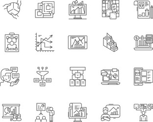 Business model line icon concept Royalty Free Vector Image