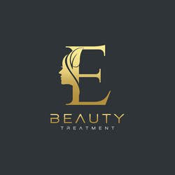 Letter e beauty face hair salon logo design Vector Image
