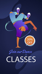 Gradient dance school posts Royalty Free Vector Image