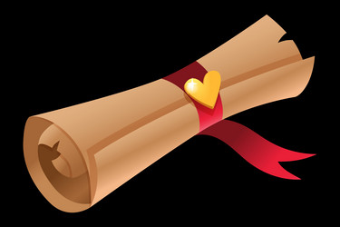 Magic game scroll and book - cartoon Royalty Free Vector