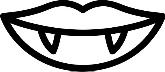 Vampire icon fangs isolated contour symbol Vector Image