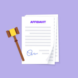 Affidavit statement document Royalty Free Vector Image