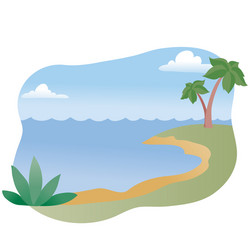 Palm trees in the sea Royalty Free Vector Image