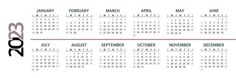 Calendar 2023 planner template the beginning Vector Image