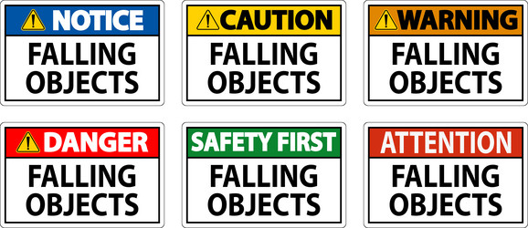 Beware falling objects symbol isolate on white Vector Image