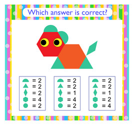 Math activity for kids find the correct answer Vector Image