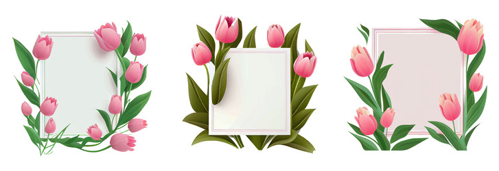 Set of group flower isolated Royalty Free Vector Image