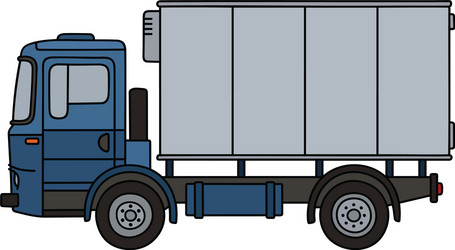 Blue lorry truck Royalty Free Vector Image - VectorStock