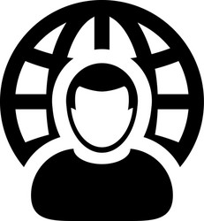 Business icon man global network person avatar Vector Image
