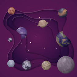 Planet cartoon design on solar system with nine Vector Image