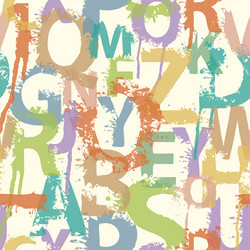 Creative letters seamless pattern english Vector Image