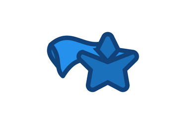 Star flying super hero mono line logo designs Vector Image