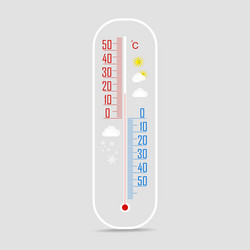 Temperature logo thermometer icon measuring hot Vector Image