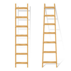 Wooden ladder in red design with shadow Royalty Free Vector