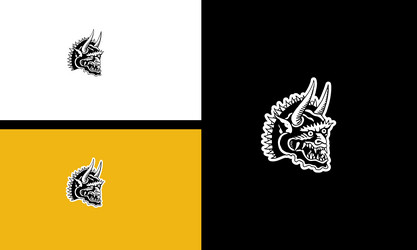 Head evil and horn outline design Royalty Free Vector Image