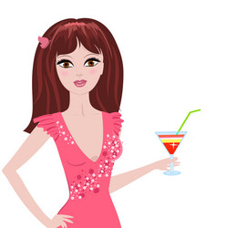 Cocktail lady Royalty Free Vector Image - VectorStock