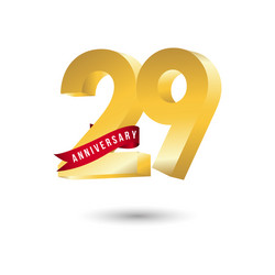 29 year anniversary celebration template design Vector Image
