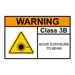 Laser radiation danger class 3b label icon safety Vector Image