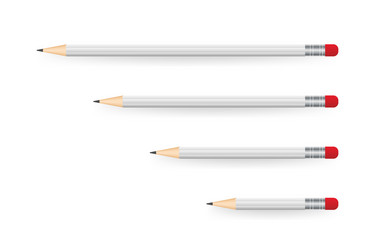 Yellow realistic pencil with shadow isolated Vector Image