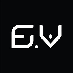 Ev logo monogram shield inside circle shape Vector Image