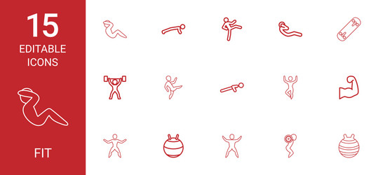 14 fit icons Royalty Free Vector Image - VectorStock