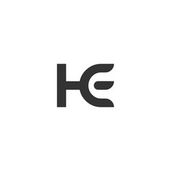 He letter type logo design template Royalty Free Vector