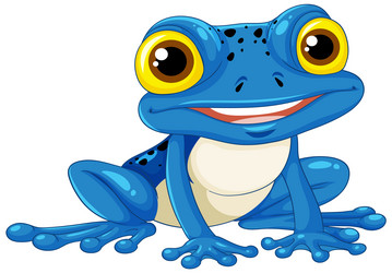 Blue frog cartoon Royalty Free Vector Image - VectorStock