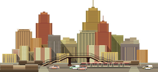 Comics city street scene background Royalty Free Vector