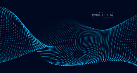 3d particles mesh array wave sound flowing Vector Image