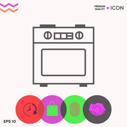 Kitchen stove linear icon Royalty Free Vector Image