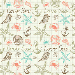 Seashells pattern background Royalty Free Vector Image