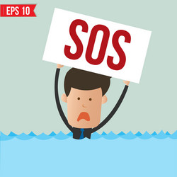 Cartoon business man shouting for help - - e Vector Image