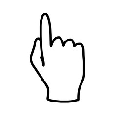 Hand with first finger in outline doodle style Vector Image