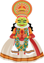 Kathakali dancer cartoon Royalty Free Vector Image