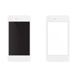 Realistic white phones with black screen front Vector Image