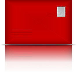 Red open envelope with paper Royalty Free Vector Image