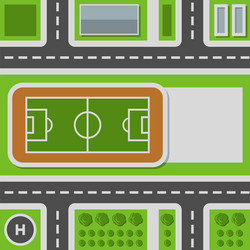 City top view town map seamless pattern Royalty Free Vector