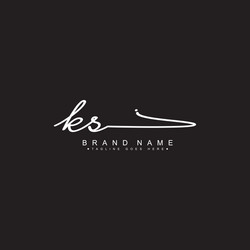 Ks initial logo in signature style Royalty Free Vector Image