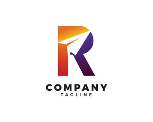 Flight paper plane logo icon Royalty Free Vector Image