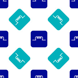 Blue inductor in electronic circuit icon isolated Vector Image