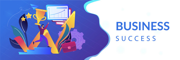 Business success concept banner header Royalty Free Vector