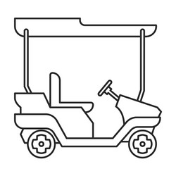 Golf cart outline icon Royalty Free Vector Image