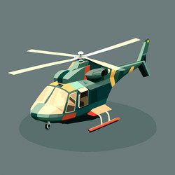 Helicopter in simple colored drawing isolated Vector Image