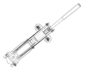 Hydraulic floor jack outline Royalty Free Vector Image