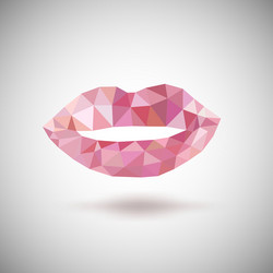 Geometric red lips made of triangles Royalty Free Vector