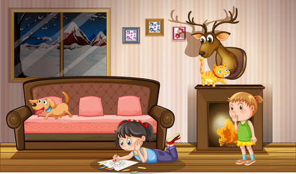 Kids Playing Indoor Vector Images (over 4,200)